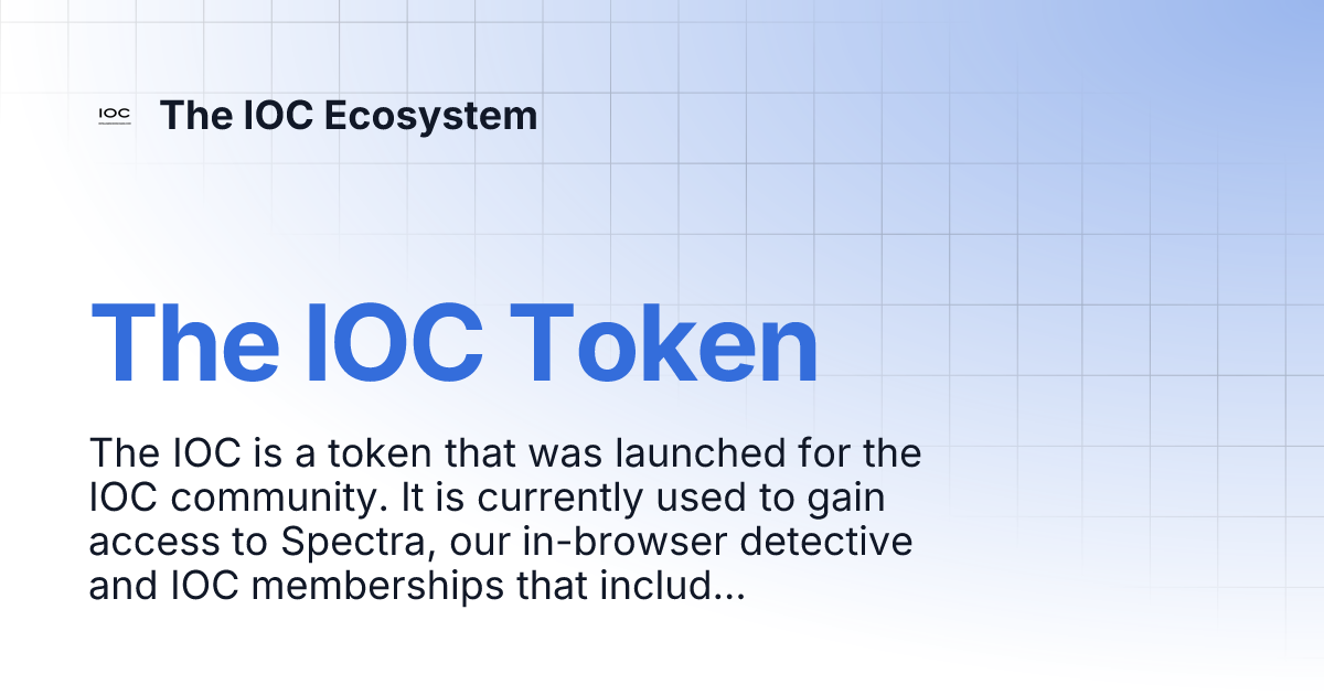 The IOC Token | The IOC Ecosystem